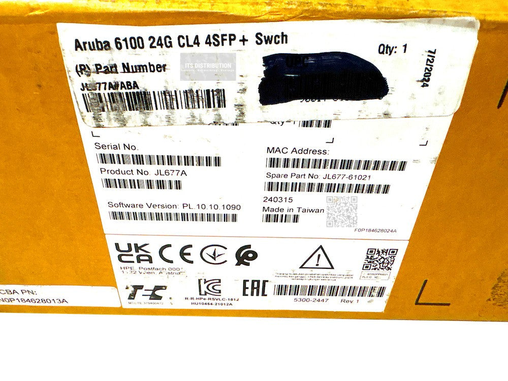 JL677A I HPE Aruba 6100 24G Class4 PoE 4SFP+ 370W Switch OPEN BOX – IT ...