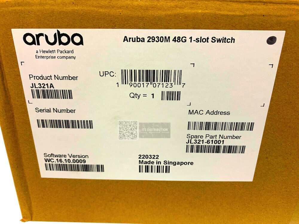 JL321A I DUAL POWER New HPE Aruba 2930M 48G 1-Slot Switch JL085A PSU ...