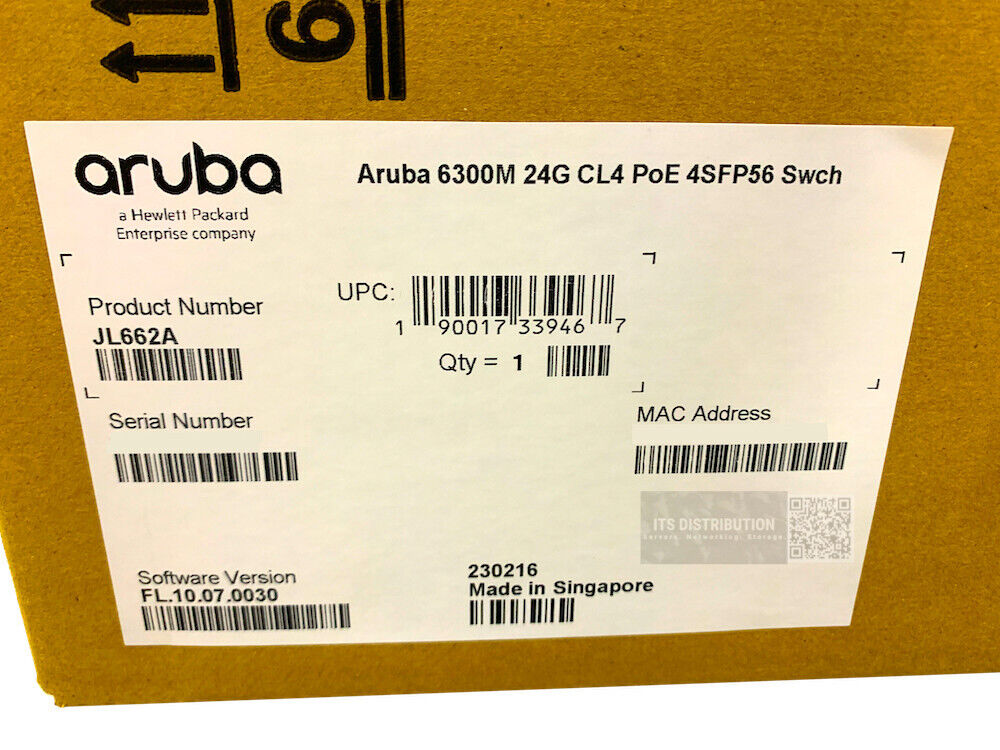 JL662A I DUAL POWER HPE Aruba 6300M 24G CL4 PoE 4SFP56 Switch JL087A ...