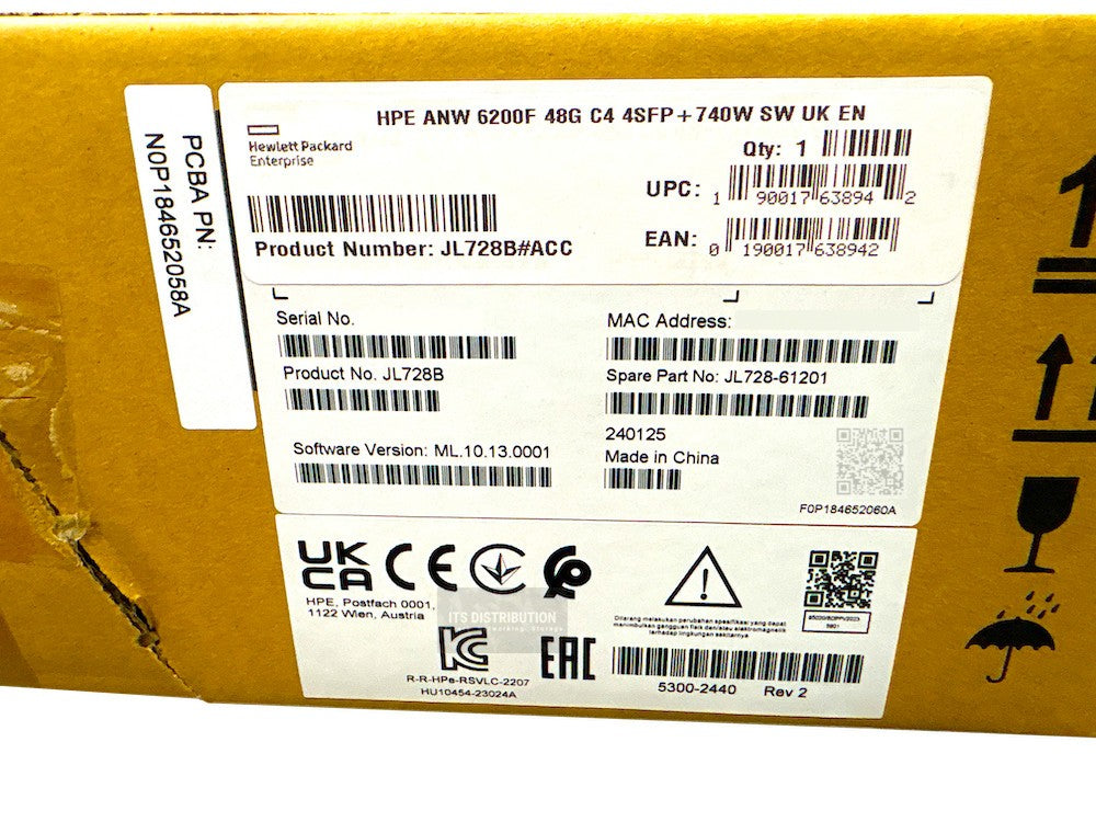 JL728B I HPE Aruba CX 6200F 48G Class‑4 PoE 4SFP+ 740W Switch BRAND NE ...