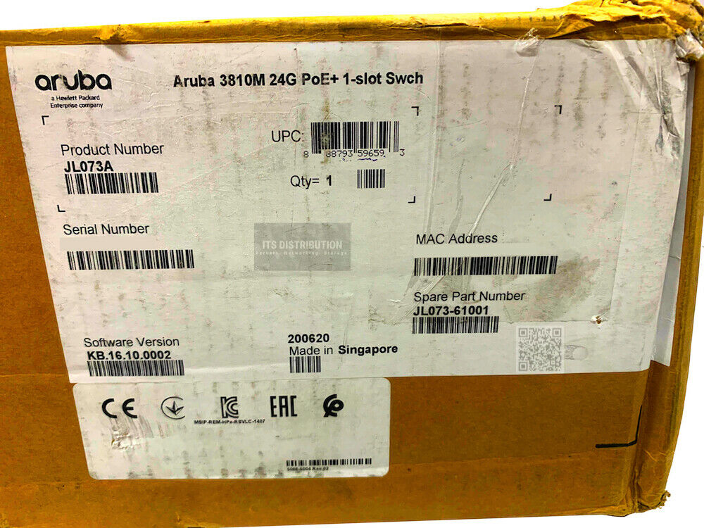 JL073A I Open Box HPE Aruba 3810M 24G PoE+ 1-Slot Switch – IT Source ...